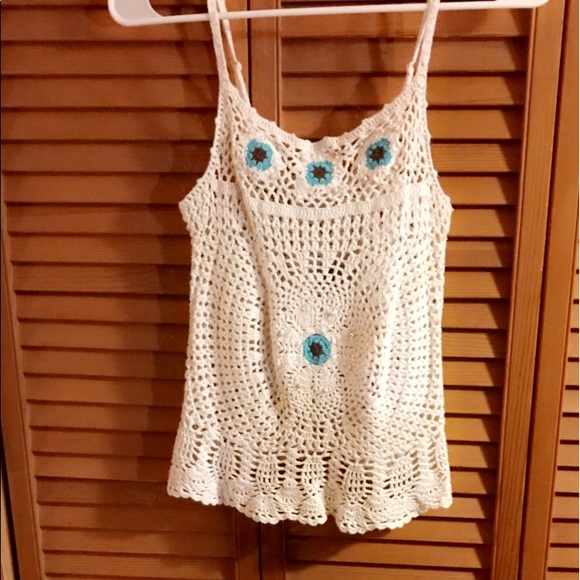 One Step Ahead | Tops | Crochet Spaghetti Strap Tank With ...